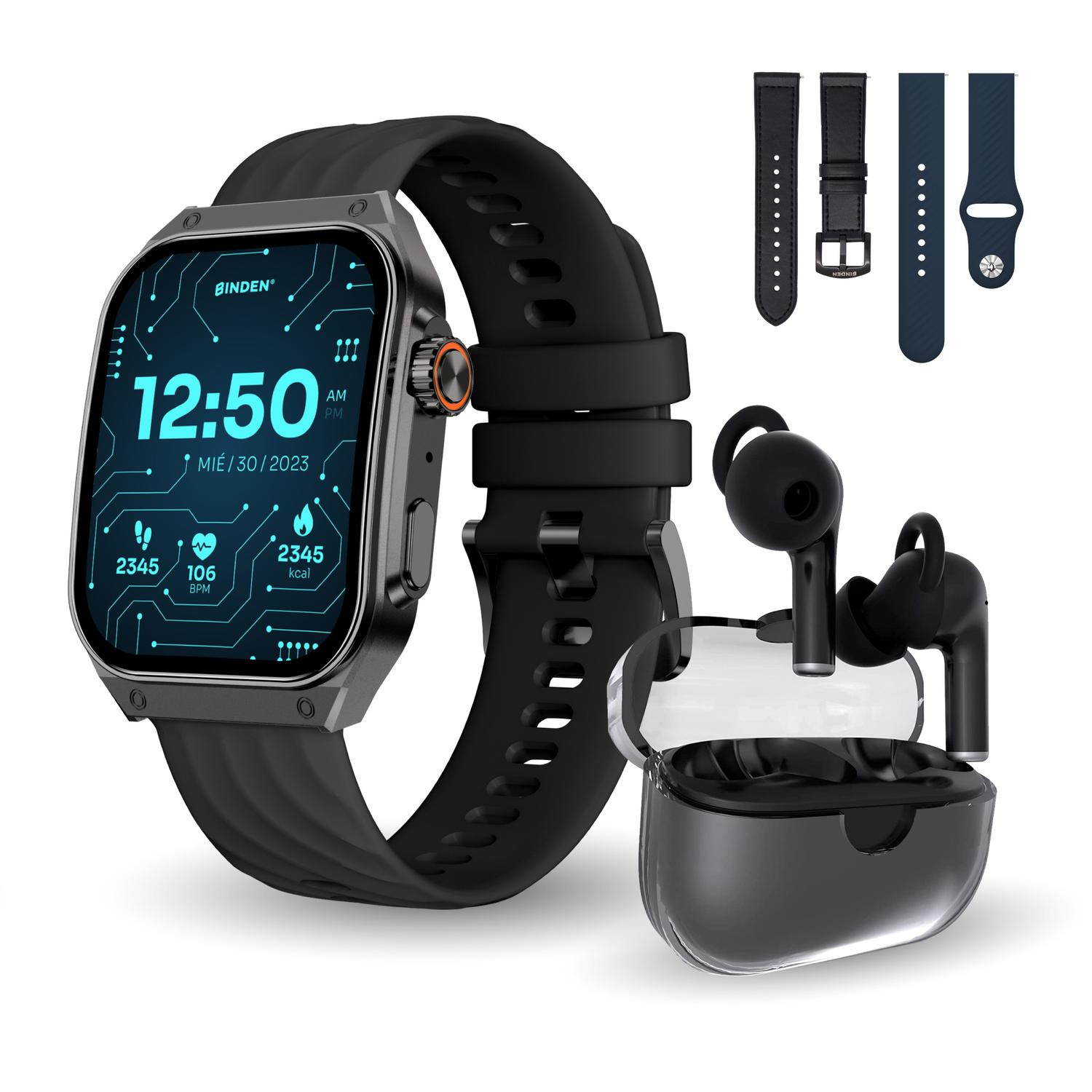 Kit Smartwatch ERA DAY AMOLED Curvo + Audífonos Inalámbricos
