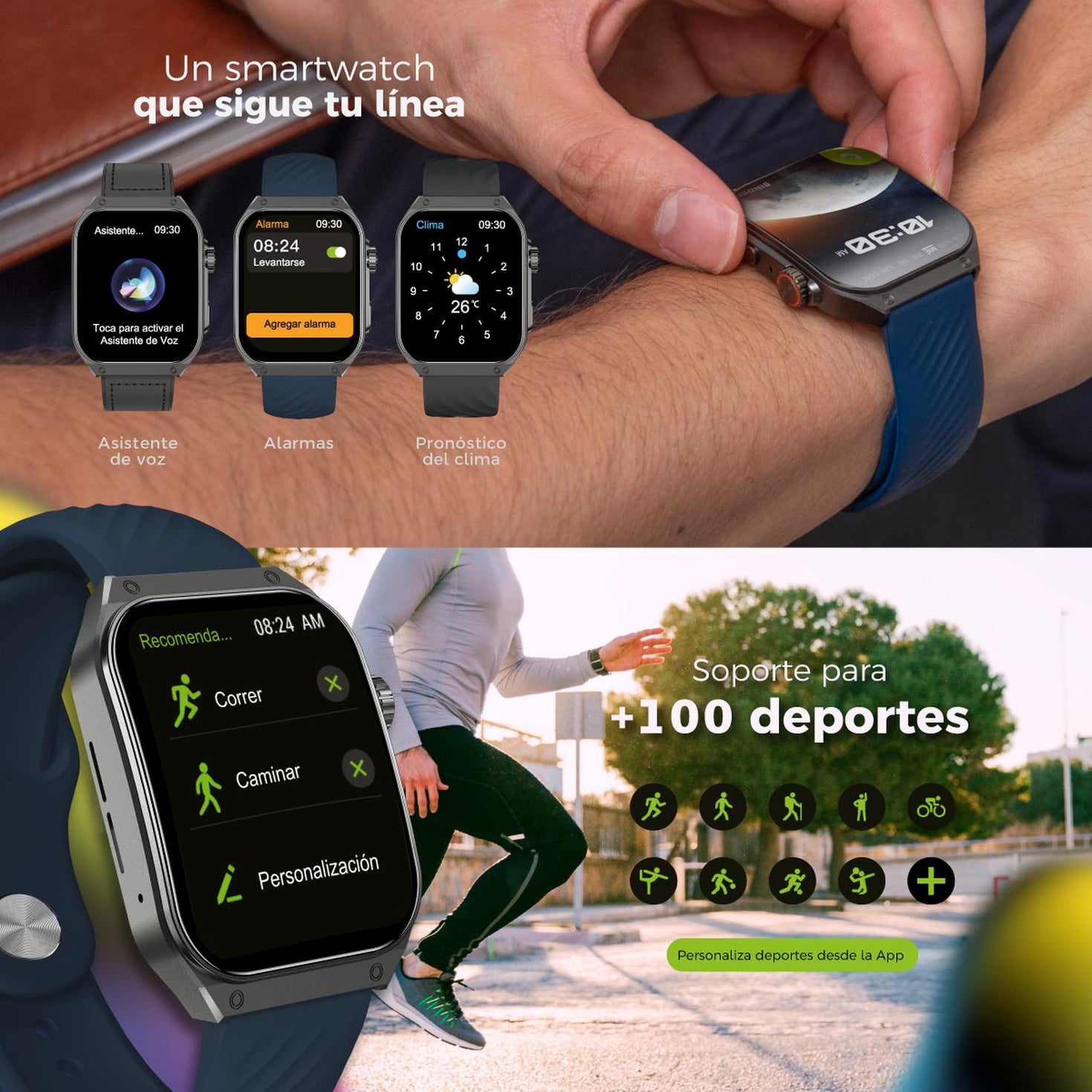 BINDEN Smartwatch ERA Day Line AMOLED Curvo Llamadas Correas Extras ...