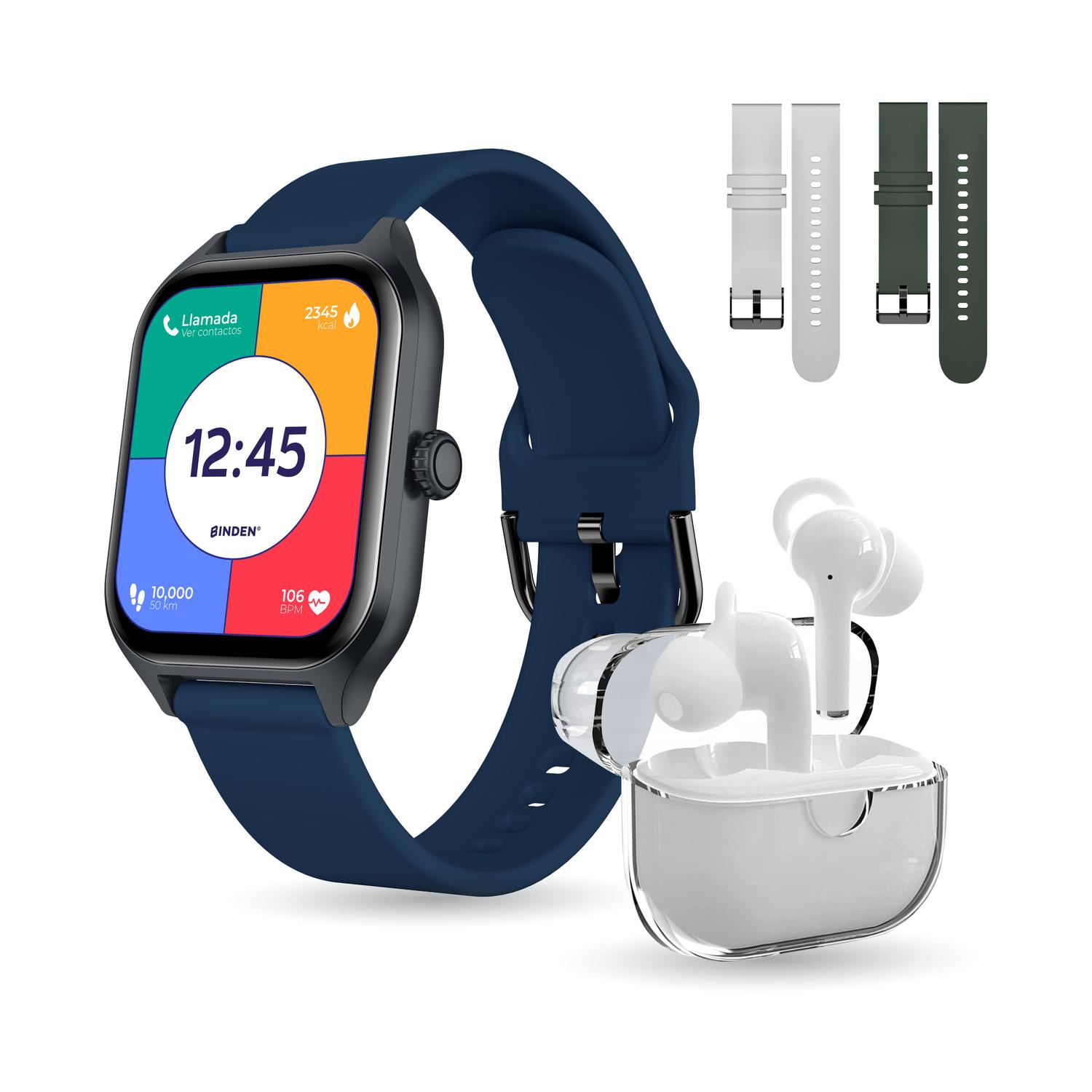 Smartwatch BINDEN ERA Day Azul + Audifonos One Pods